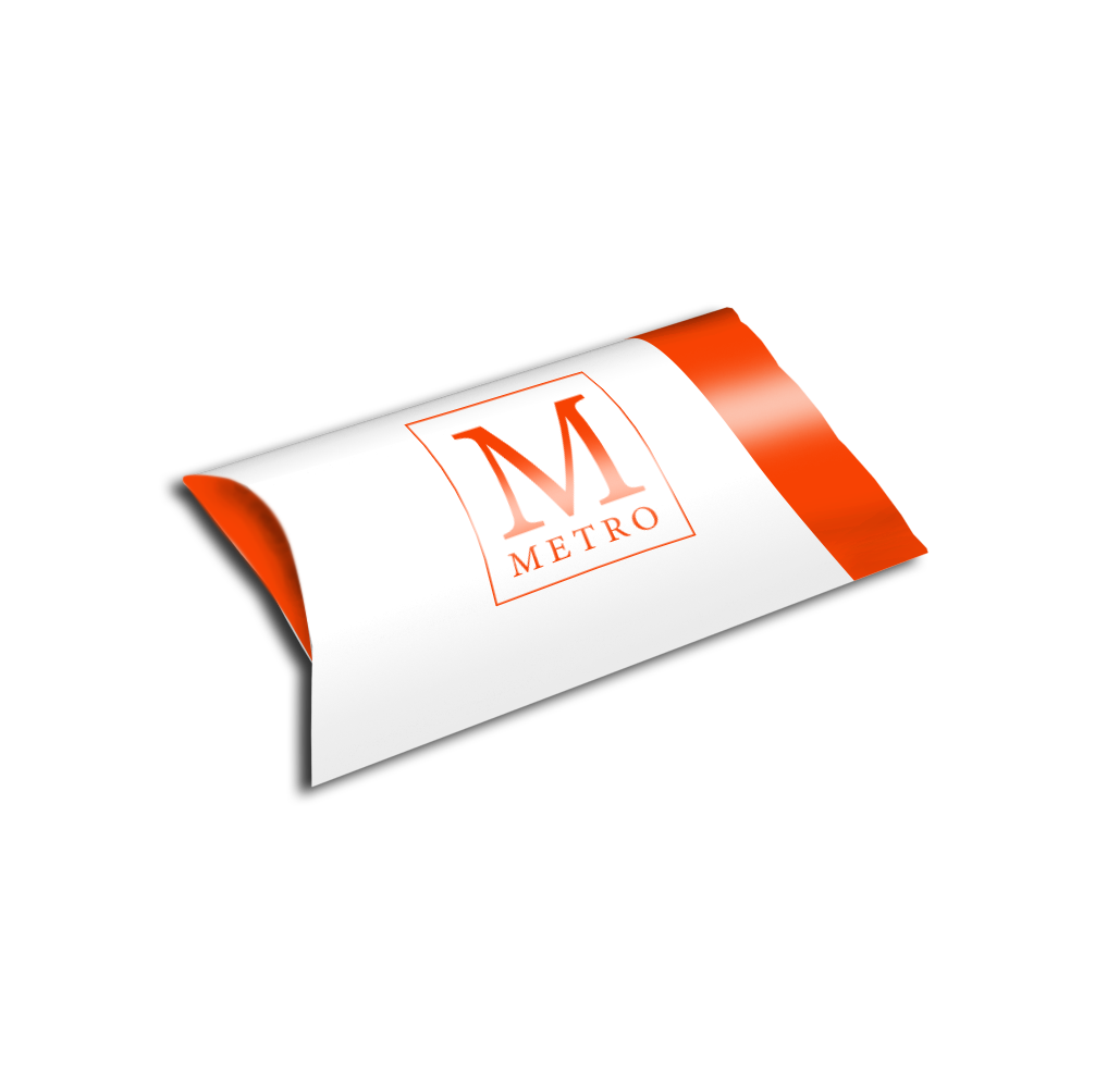 Custom Printed Pillow Boxes 5 X 3 X .75 | Metro Package Printing